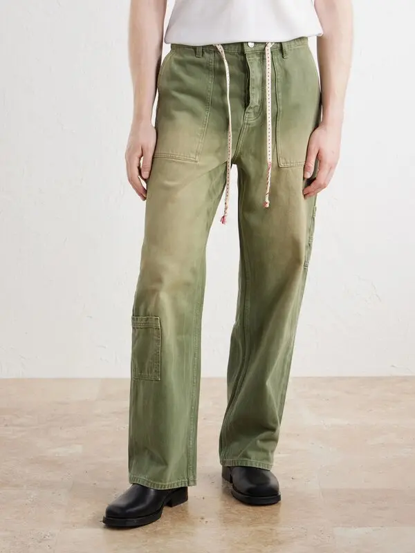 NAHMIAS Gardner Utility Wide-leg Drawstring Jeans - Green
