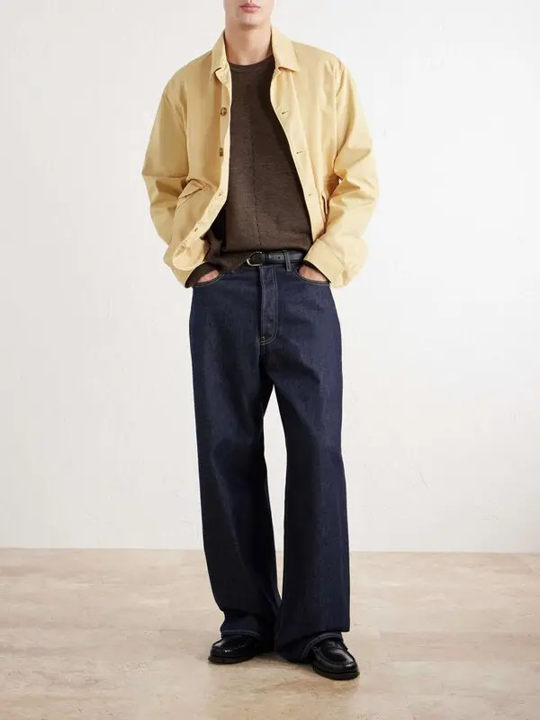 Folk Perforated Mélange Merino Wool Sweater