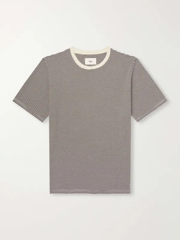 Folk Striped Cotton-jersey T-shirt