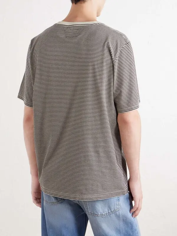 Folk Striped Cotton-jersey T-shirt