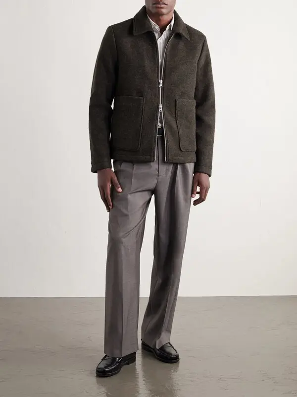 Nn07 Gael Brushed Wool-blend Jacket - Gray