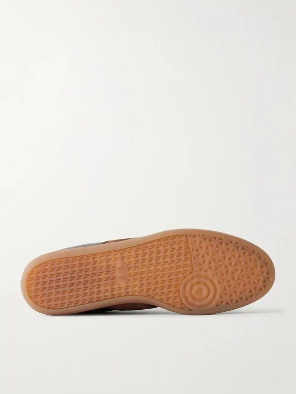 TOD'S Suede-trimmed Leather Sneakers - Brown