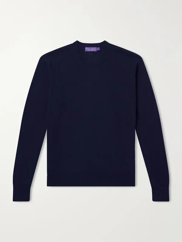 Ralph Lauren Purple Label Cashmere Crewneck Sweater - Blue