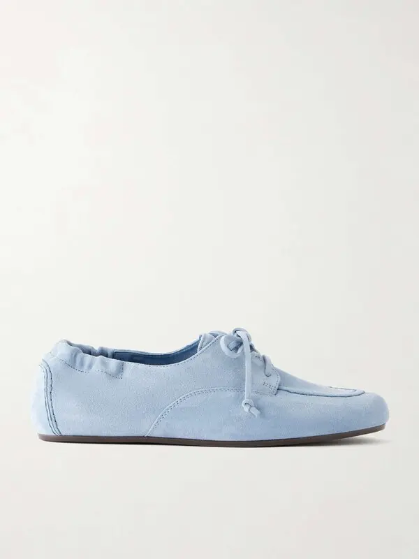 Celine Suede Lace-up Loafers