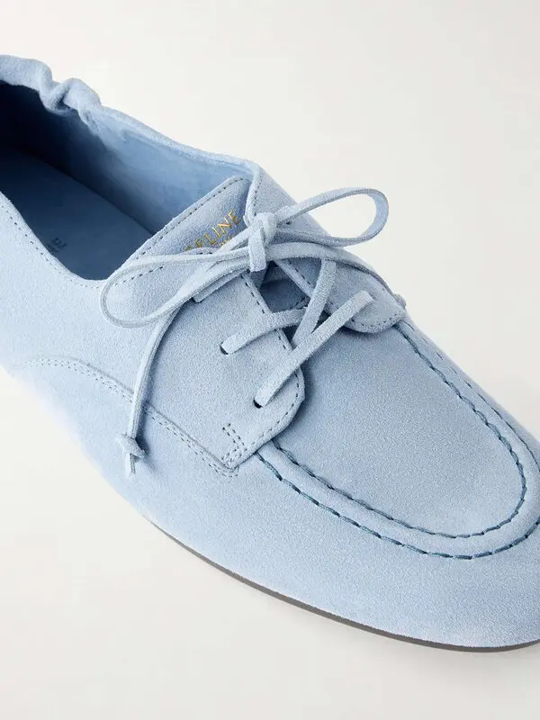 Celine Suede Lace-up Loafers