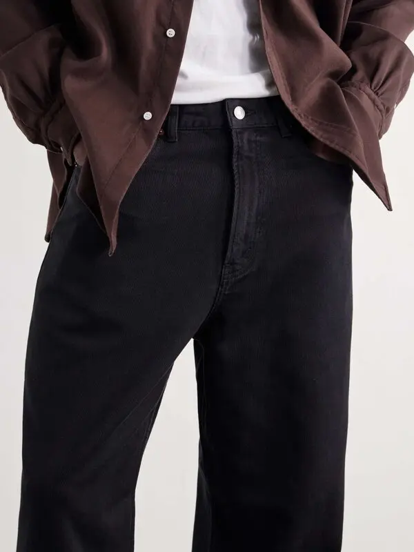 A.PRESSE Straight-leg Cotton And Silk-blend Piqué Trousers