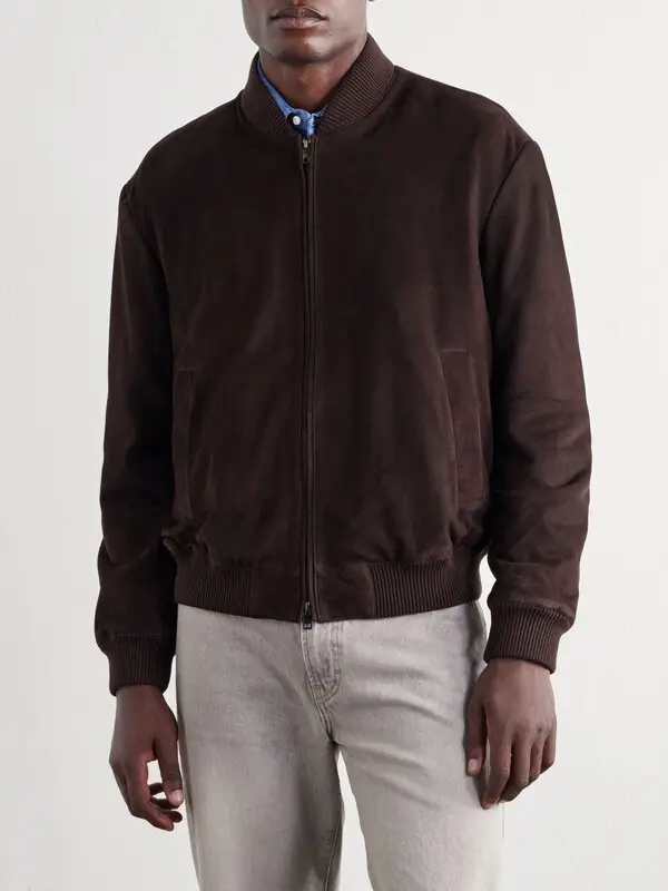 Altea Suede Zip-up Blouson Jacket