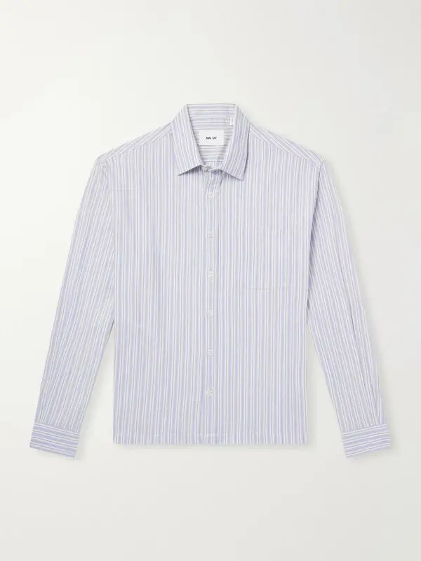 Nn07 Deon Herringbone Organic Cotton Shirt