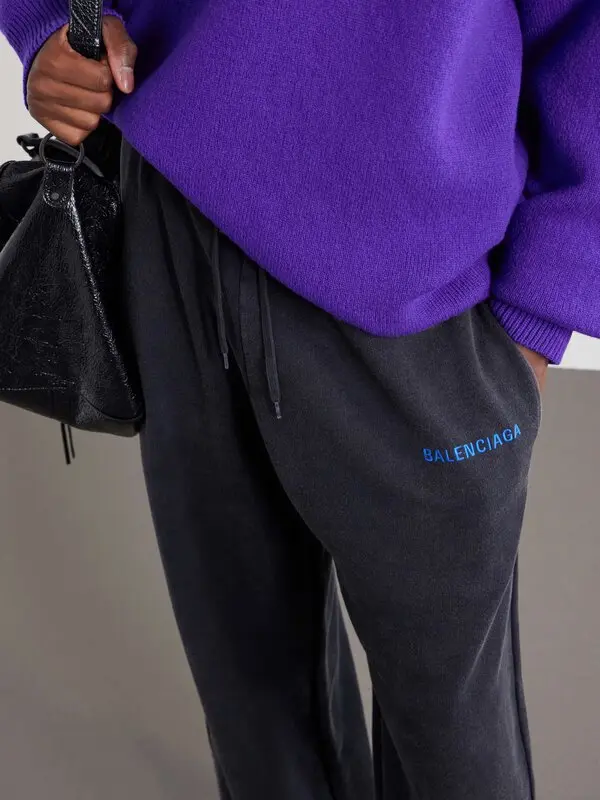 Balenciaga Wide-leg Cotton-jersey Sweatpants