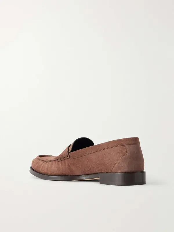 Brunello Cucinelli Suede Penny Loafers