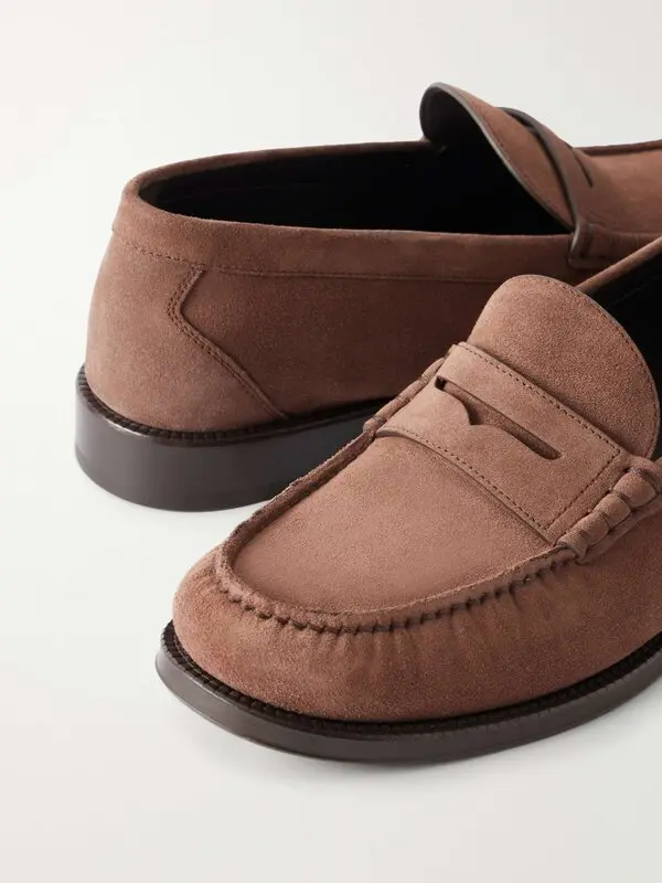 Brunello Cucinelli Suede Penny Loafers