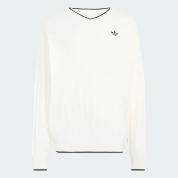 Adidas Cable Knit V-neck Sweater