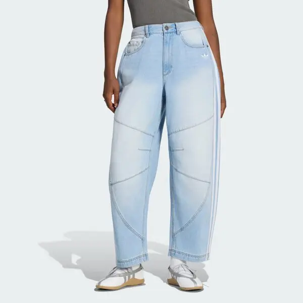 Adidas Denim Barrel Pants Blue