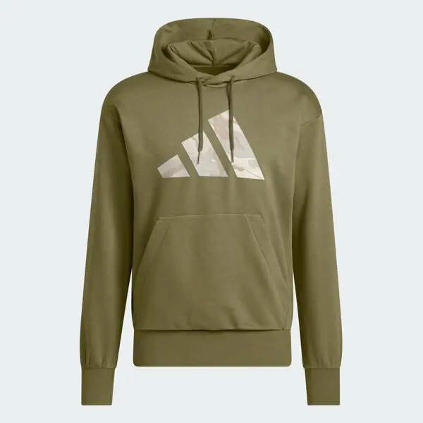 Adidas Camo Big Logo Graphic Hoodie - Olive Strata