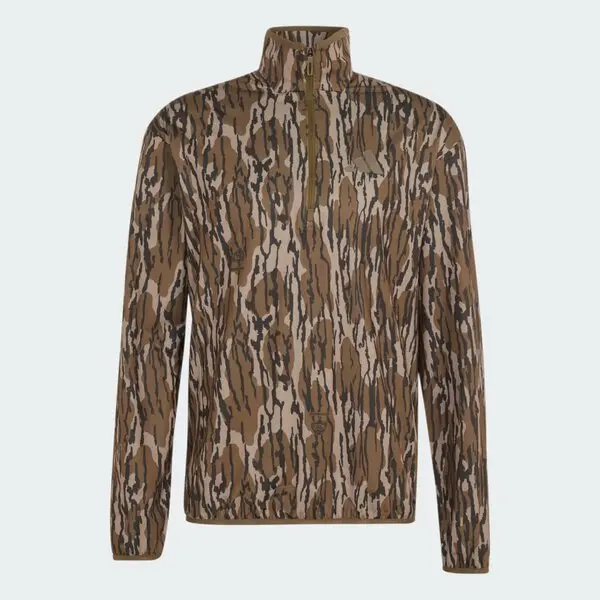 Adidas Terrex Multi Climawarm Half Zip Tech Fleece Top Featuring Mossy Oak Bottomland Allover Print Graphic