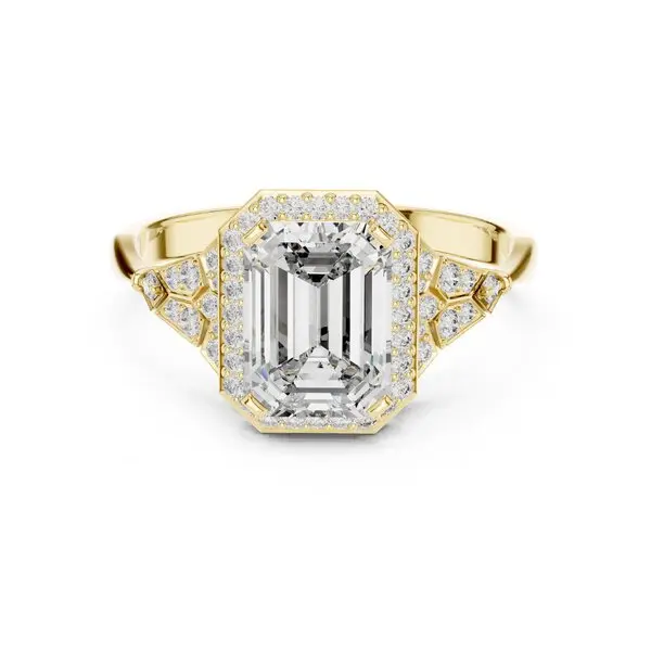 AYA FINE JEWELRY Emerald Cut Lab Grown Diamond Engagement Ring In 10k Gold - Yellow