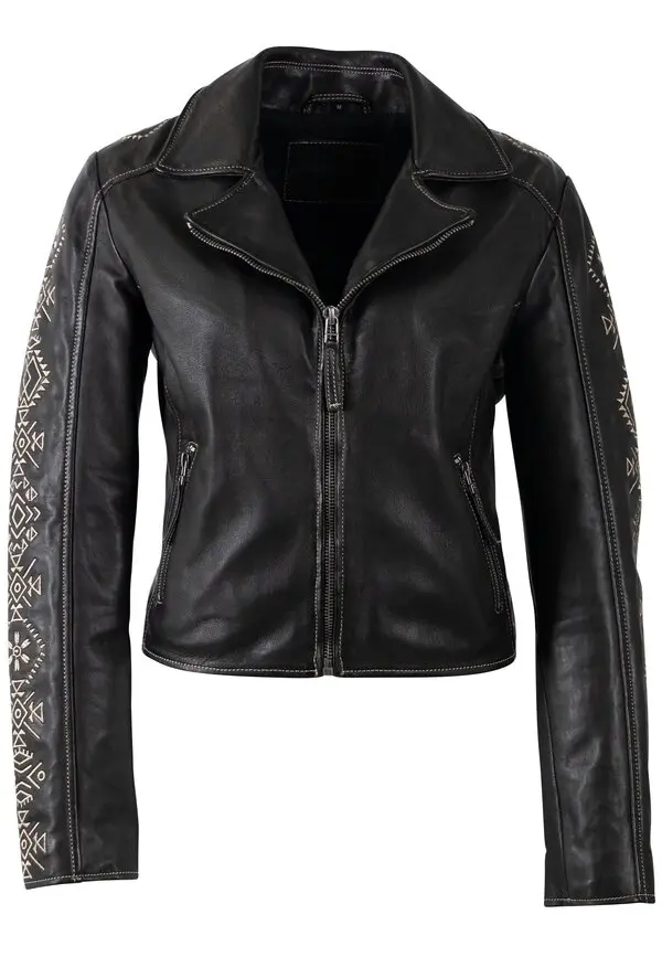Mauritius Embroidered Leather Jacket