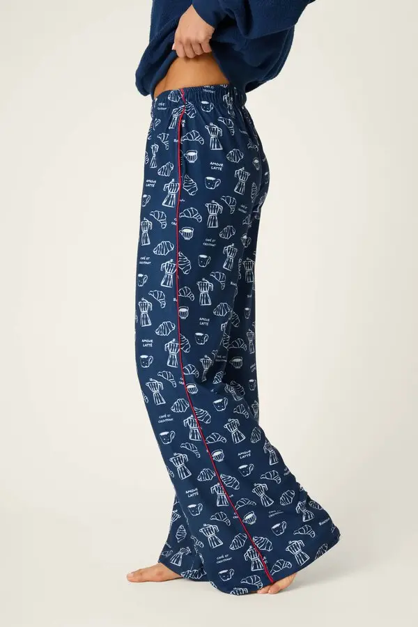 PJ Salvage Bonjour Babe French Breakfast Print Pajama Pants