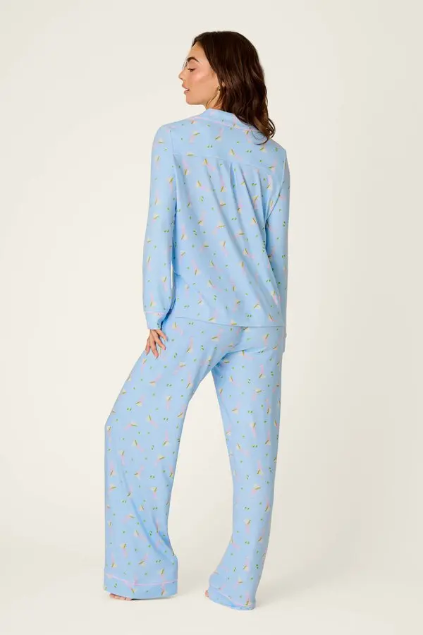 PJ Salvage Olive You Martini Print Long Sleeve Pajama Set
