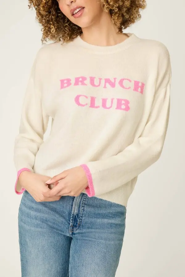 PJ Salvage Brunch Club" Snuggle Knit Sweater