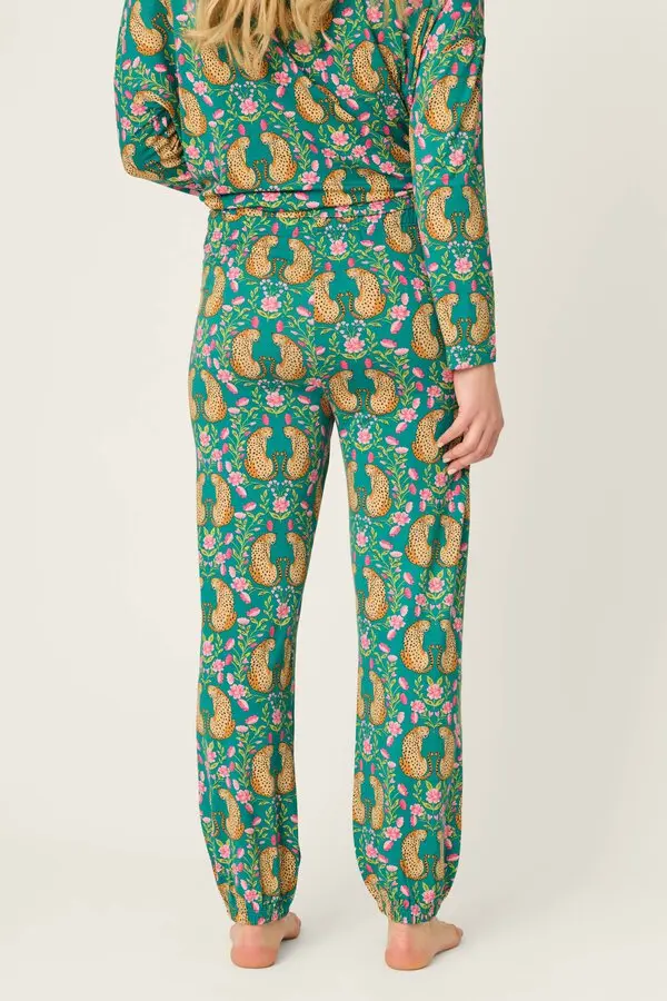 PJ Salvage Cheetah Print Modal Jersey Joggers