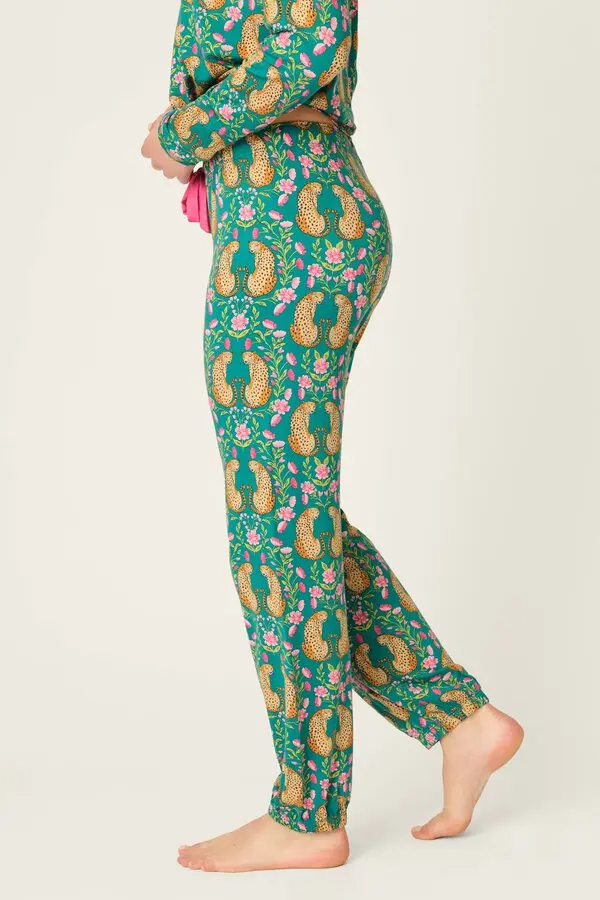 PJ Salvage Cheetah Print Modal Jersey Joggers