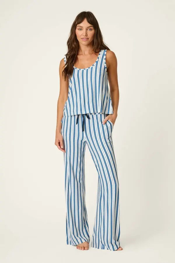 PJ Salvage Soiree Dreams Blue Stripe Tank & Pants Pajama Set