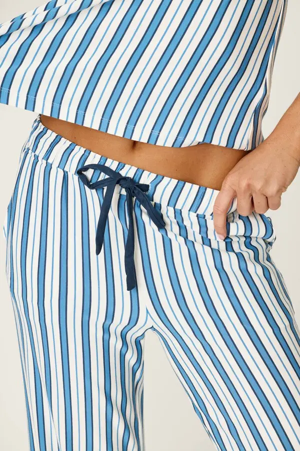 PJ Salvage Soiree Dreams Blue Stripe Tank & Pants Pajama Set