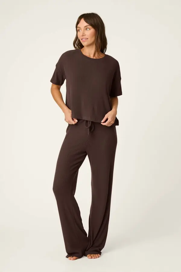 PJ Salvage Textured Rib Knit Lounge Pants