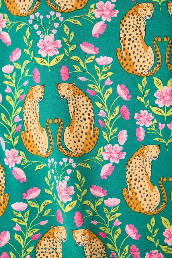 PJ Salvage Cheetah Bonita Dreams Cheetah Print Pajama Shorts - Teal Blue