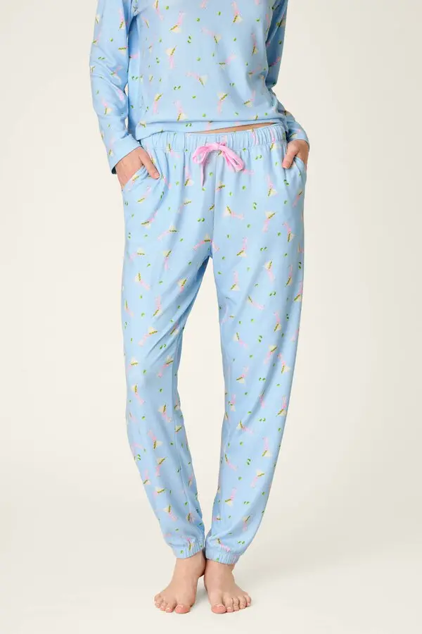 PJ Salvage Martini Print Jogger Pajama Pants