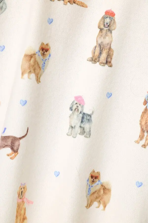 PJ Salvage Meet Me In Pawris Dog Print Pajama Shorts - Ivory