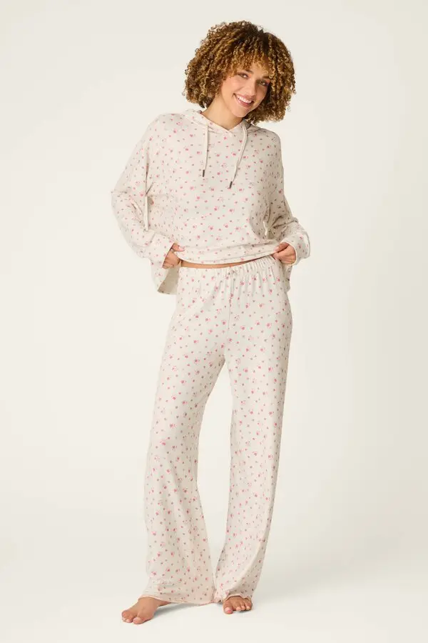 PJ Salvage Floral Print Wide-leg Pajama Pants