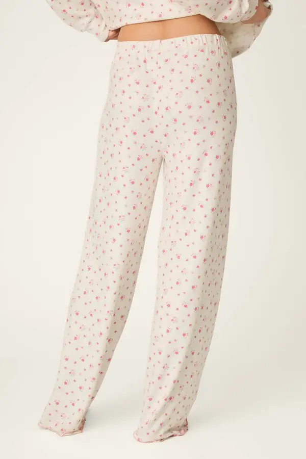 PJ Salvage Floral Print Wide-leg Pajama Pants
