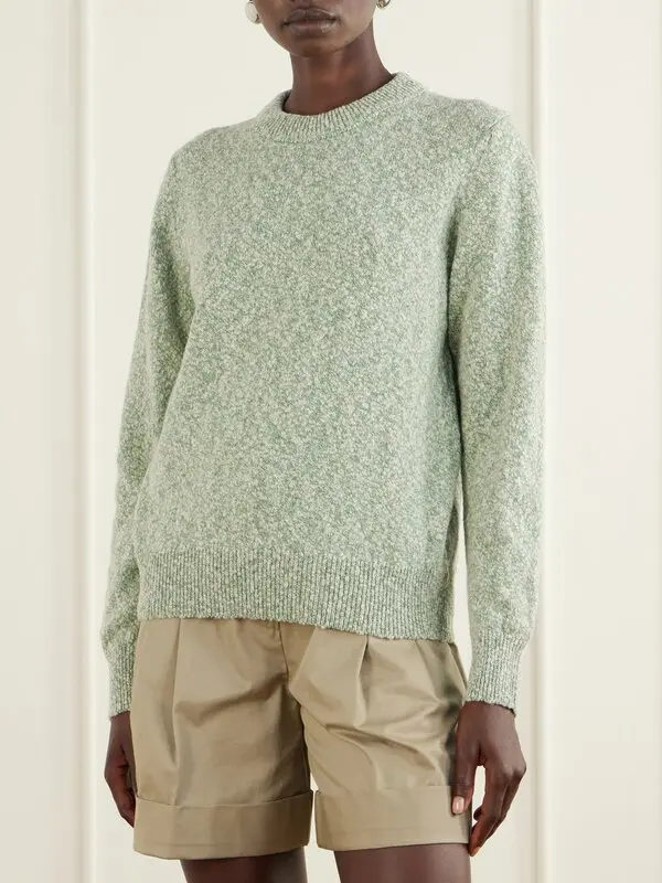 Purdey Mélange Wool And Cotton-blend Sweater