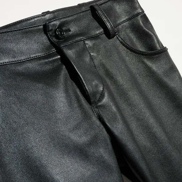Gucci Lightweight Stretch Leather Pants With Flared Hem