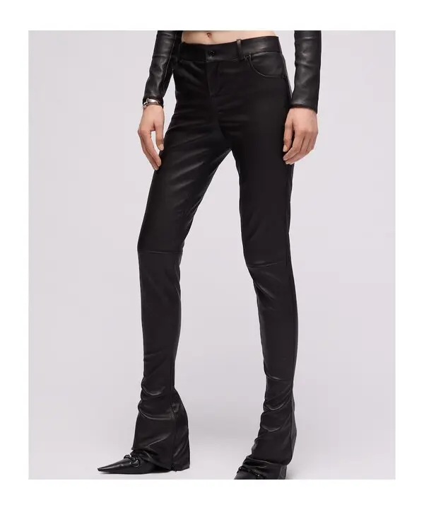 Gucci Lightweight Stretch Leather Pants With Flared Hem