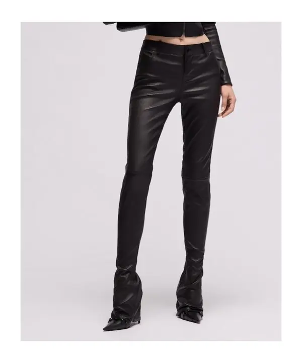 Gucci Lightweight Stretch Leather Pants With Flared Hem
