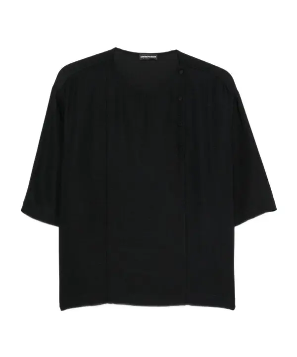 Emporio Armani Button-detail Round-neck Blouse