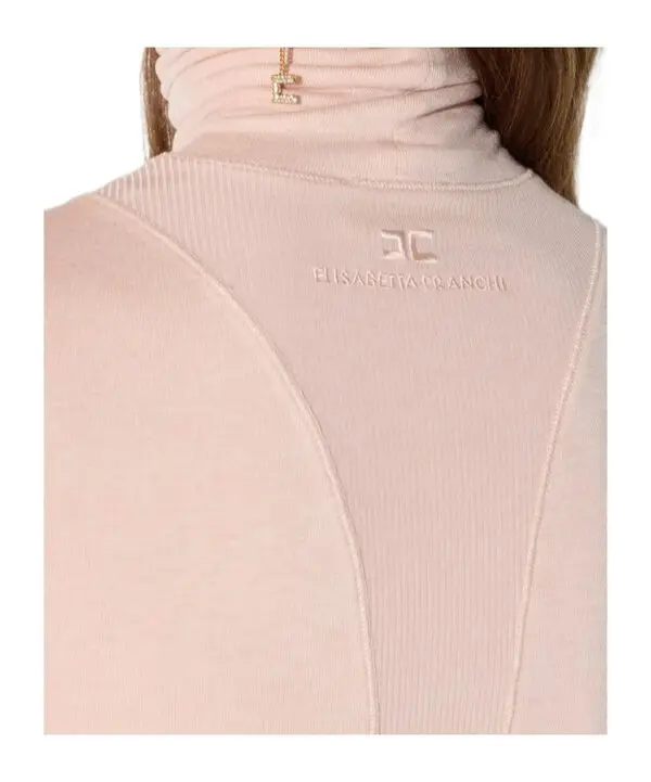 Elisabetta Franchi Ribbed Panel Turtleneck Top