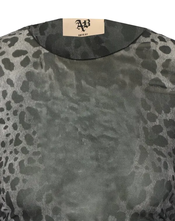 ANIYE BY Long Sleeve Leopard Print Sheer Bodysuit