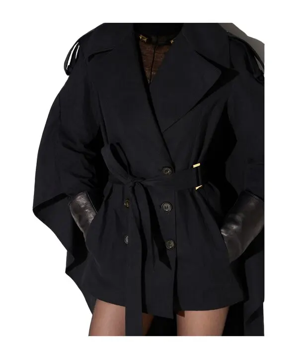 Elisabetta Franchi Belted Cape-panel Coat