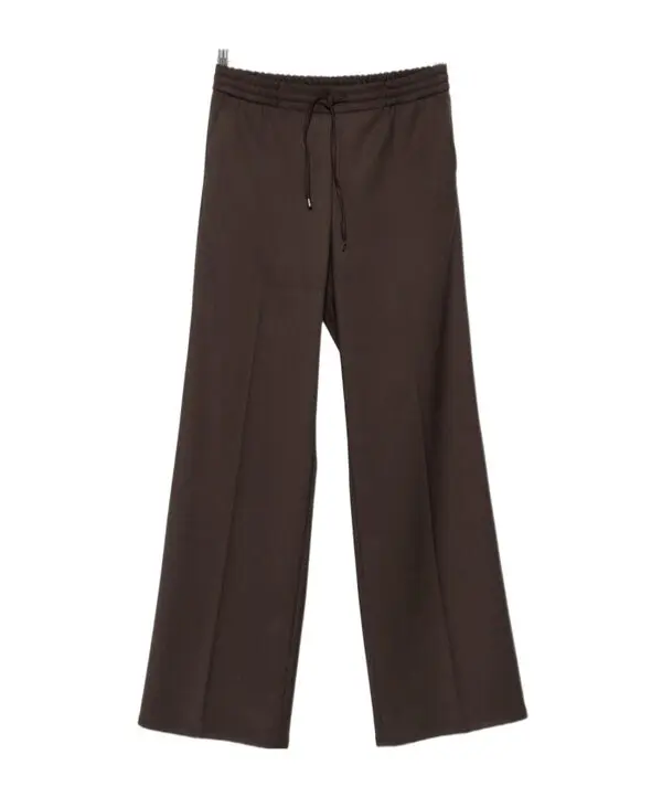 BERWICH Wide-leg Casual Trousers With Elasticated Waistband - Dark Brown