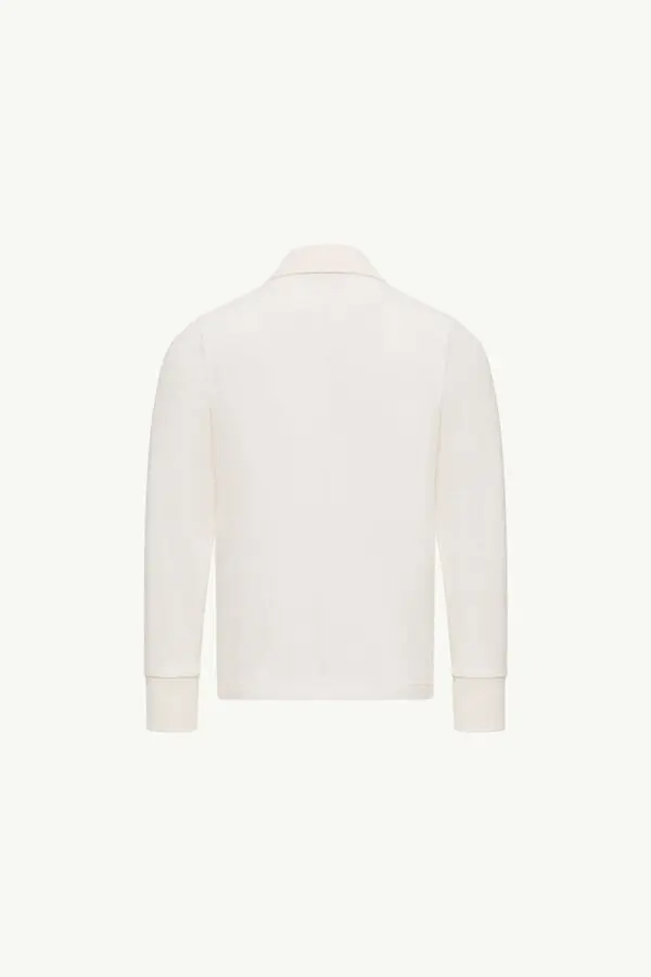 Moncler Long Sleeve Cotton Piquet Polo