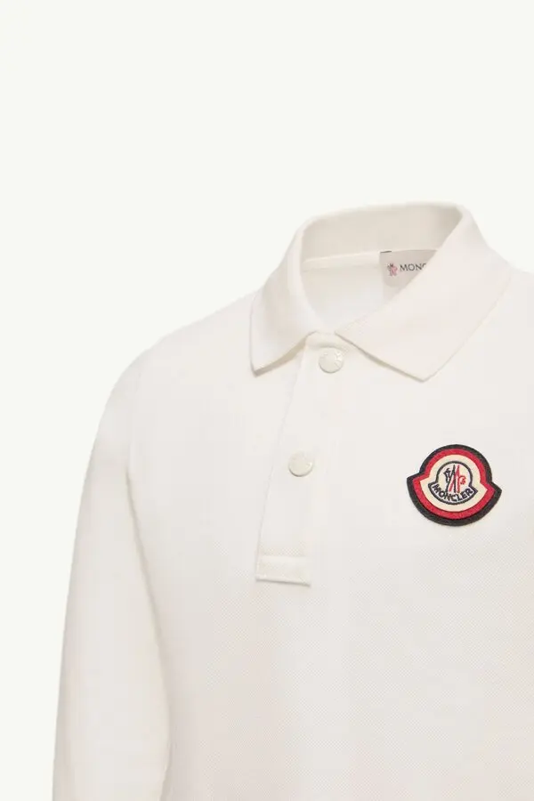 Moncler Long Sleeve Cotton Piquet Polo