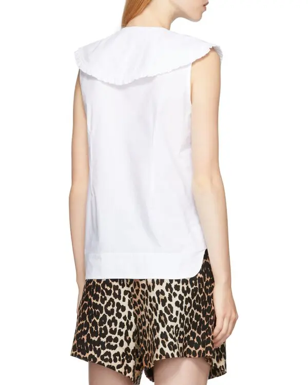 GANNI Ruffled-detail Sleeveless Blouse