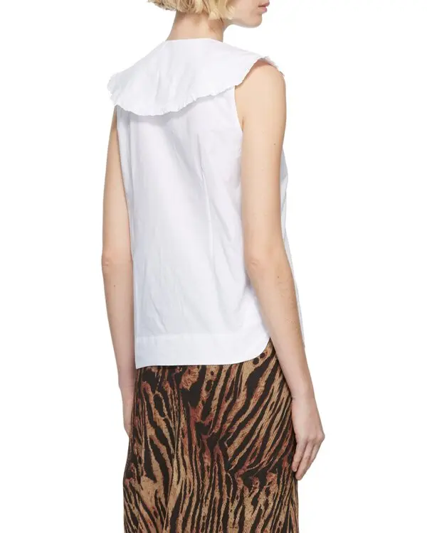 GANNI Ruffled-detail Sleeveless Blouse