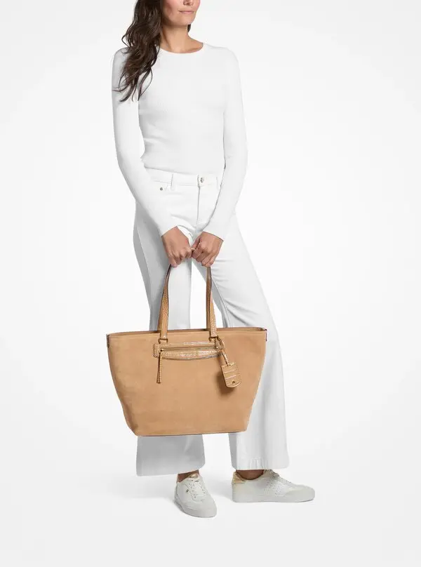 Michael Kors Jet Set Travel Extra-large Suede Tote Bag - Natural