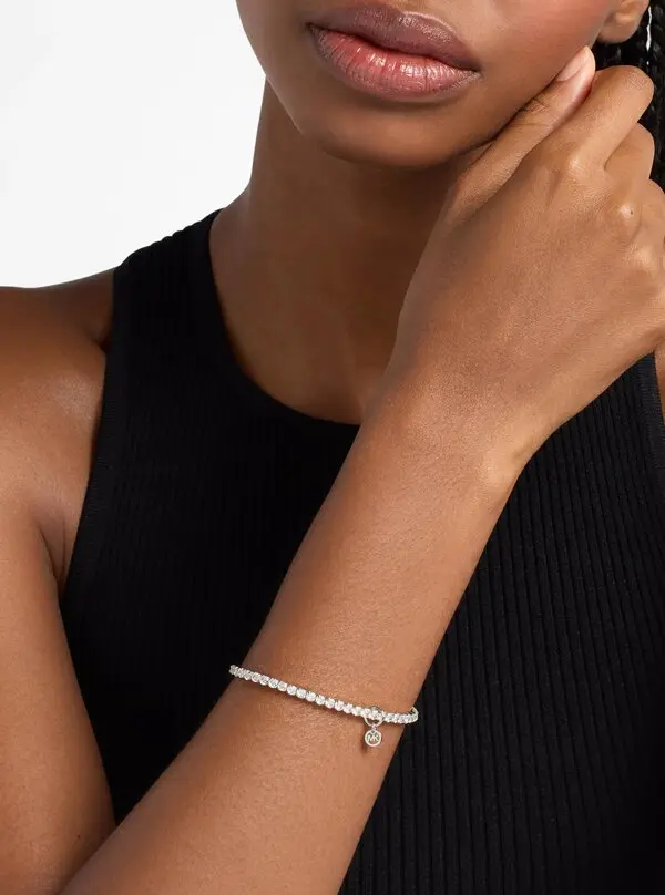 Michael Kors Pavé Stretch Tennis Bracelet - Silver