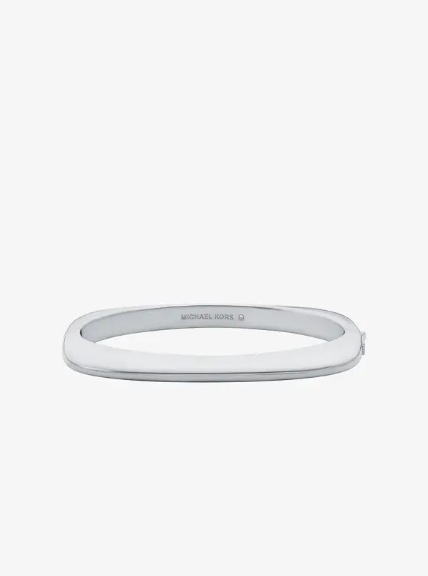 Michael Kors Square Bangle With Knife-cut Edges - Silver